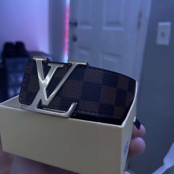 Louis Vuitton | Accessories | Louis Vuitton Dark Brown Checkered Belt ...